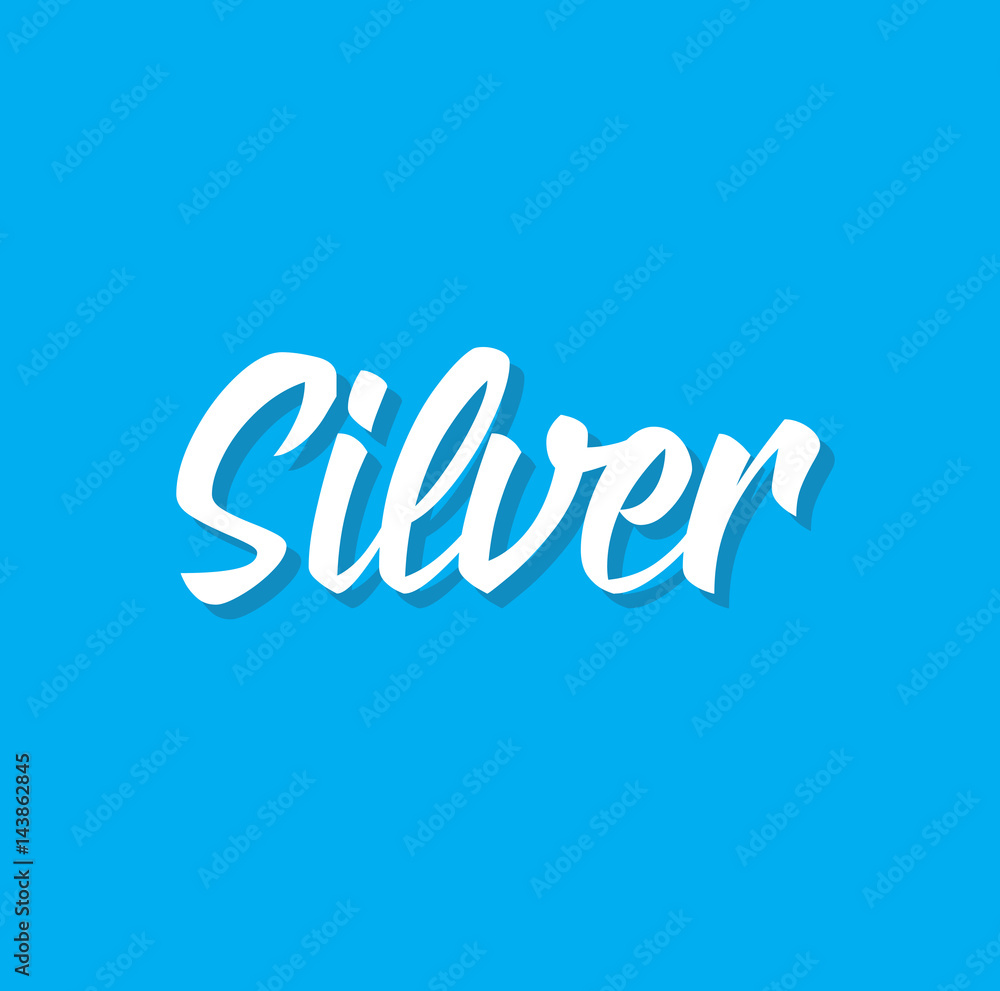 silver, text design. Vector calligraphy. Typography poster. Stock ...