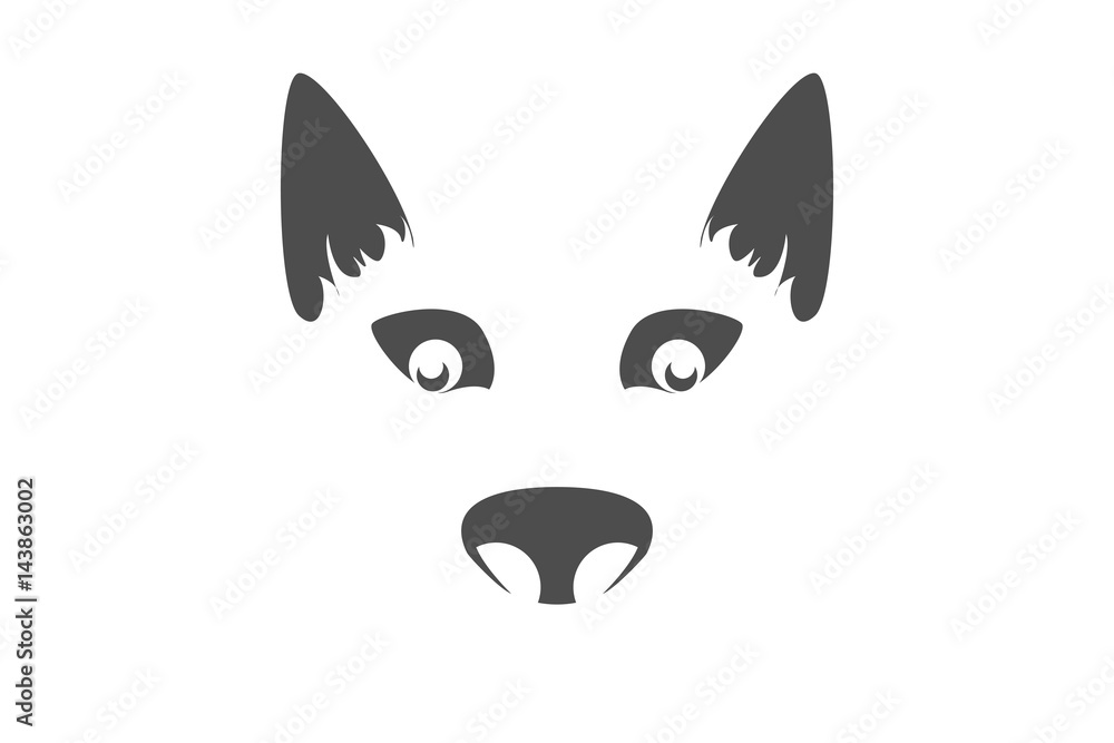 dog symbol on white background Stock Vector | Adobe Stock