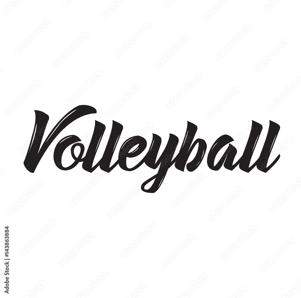 volleyball, text design. Vector calligraphy. Typography poster. Stock ...
