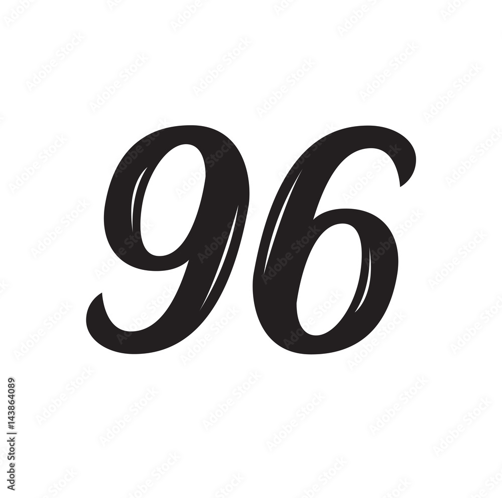 96, text design. Vector calligraphy. Typography poster. Stock Vector ...