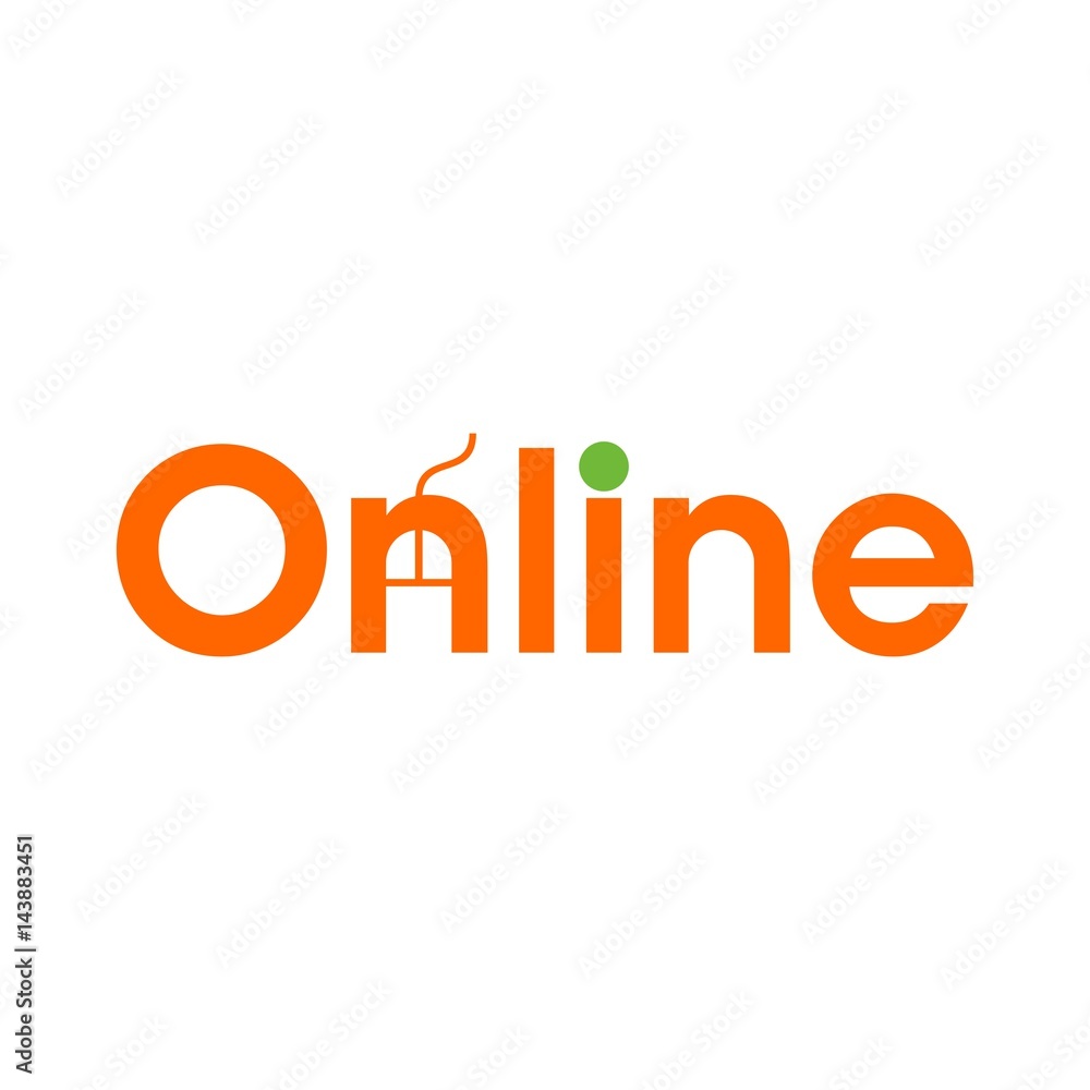 online logotype. logo vector. Stock Vector | Adobe Stock
