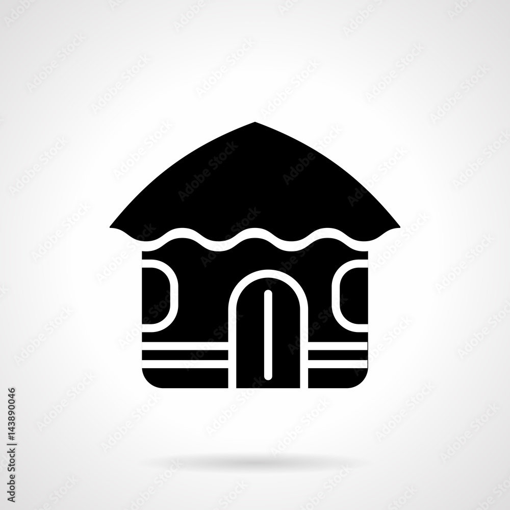Abstract hut glyph style vector icon Stock Vector | Adobe Stock