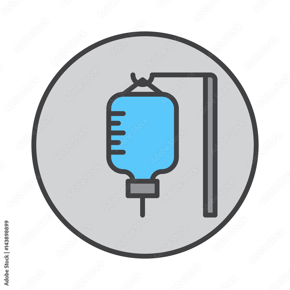 Infusion drip filled outline icon, round colorful vector sign, circular ...