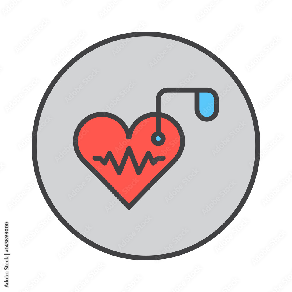 Photo & Art Print Artificial cardiac pacemaker filled outline icon, round colorful vector sign ...
