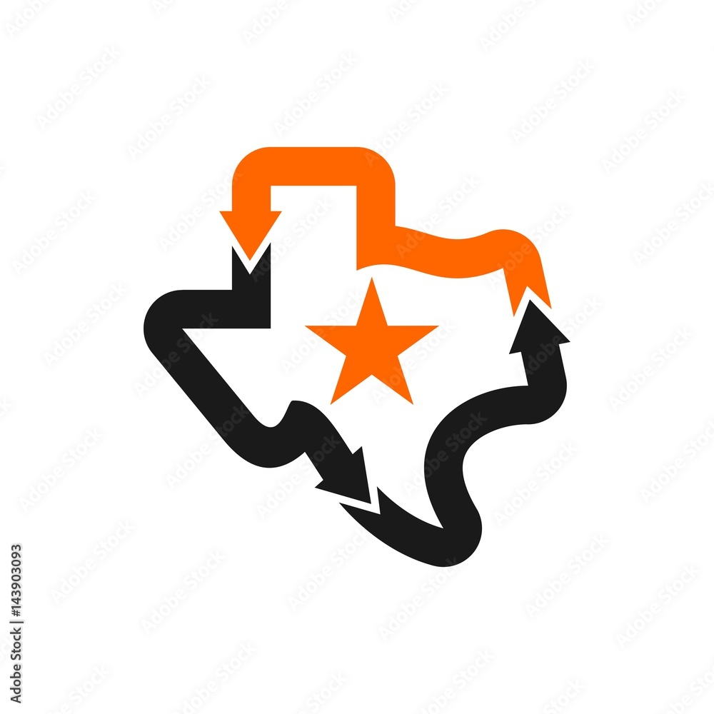 texas map logo vector. arrow logo. Stock Vector | Adobe Stock