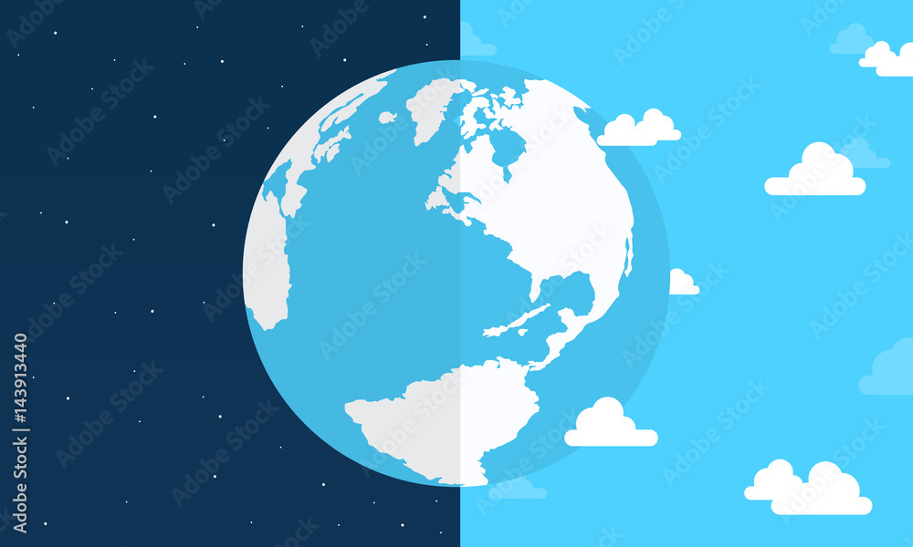 Vector flat earth day style Stock Vector | Adobe Stock