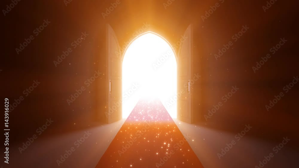 Door Opening to an Opportunity Heaven Stock Video | Adobe Stock