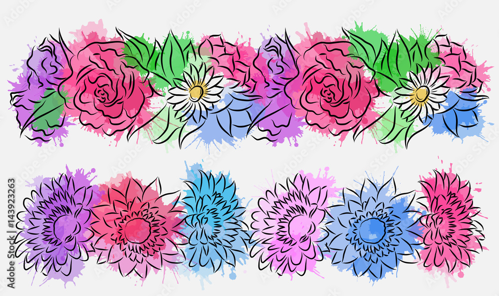 Vector Flowers Brushes