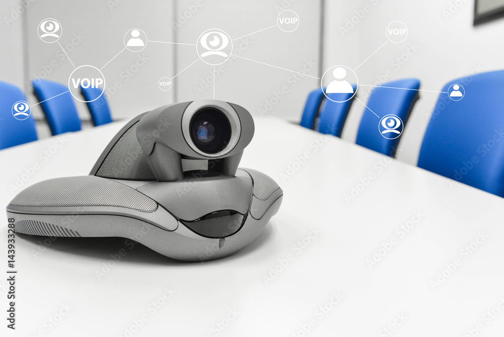 Video Conference Device in the meeting room is connected to other ...
