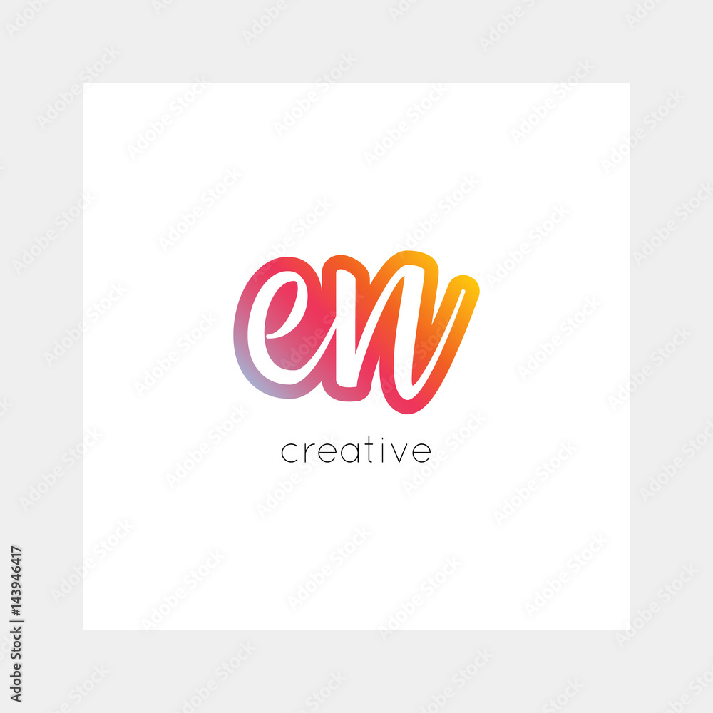 EN logo, vector. Useful as branding symbol, app icon, alphabet element ...
