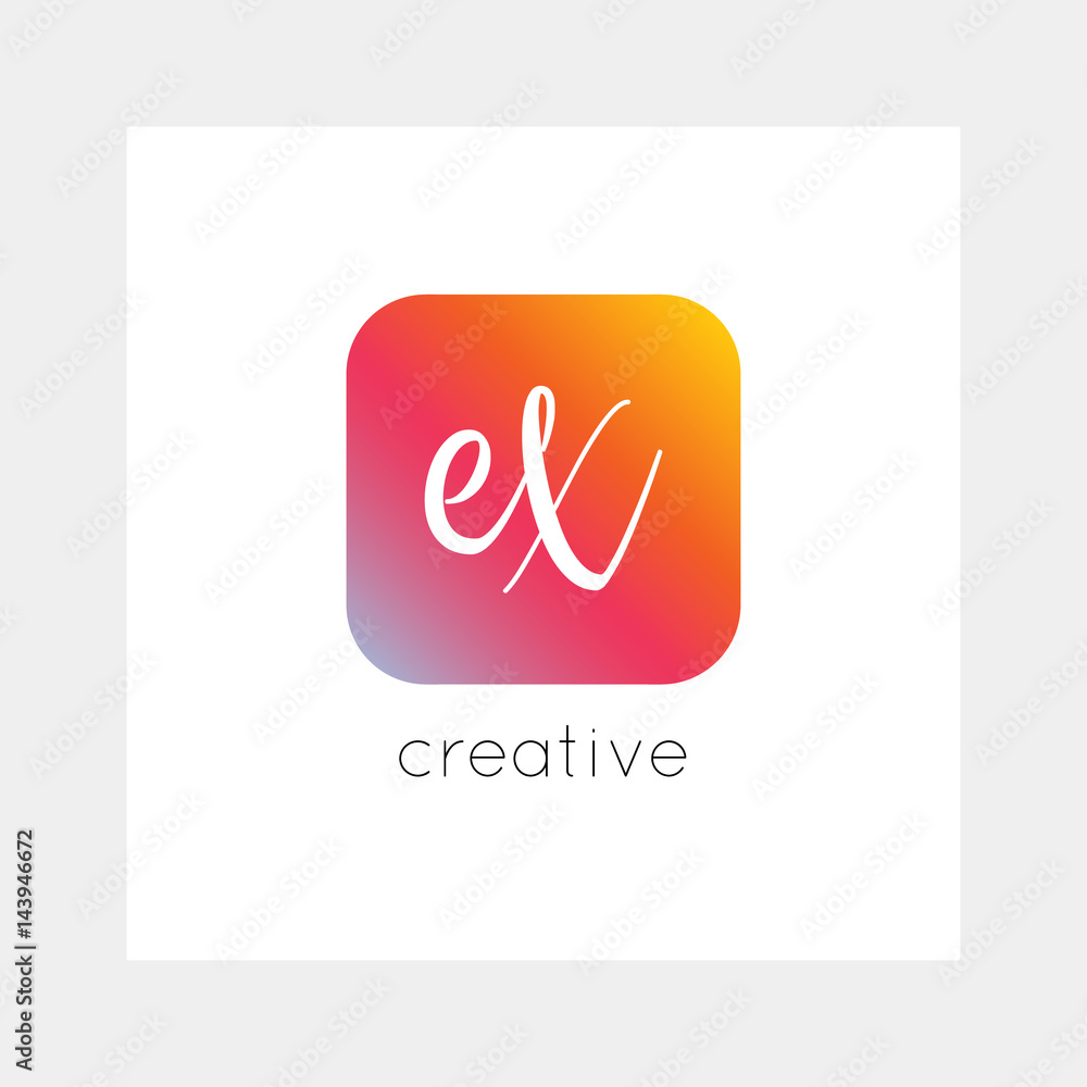 EX logo, vector. Useful as branding symbol, app icon, alphabet element ...