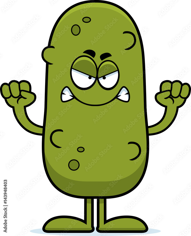Angry Cartoon Pickle Stock Vector | Adobe Stock