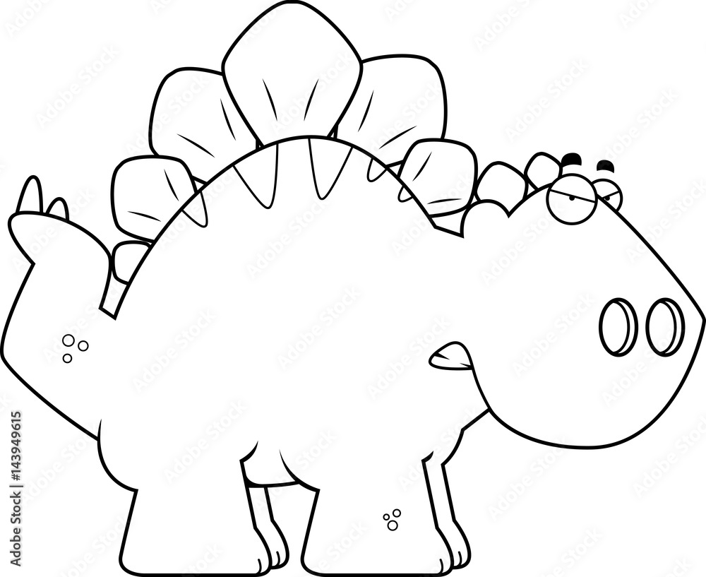 Angry Cartoon Stegosaurus Stock Vector | Adobe Stock