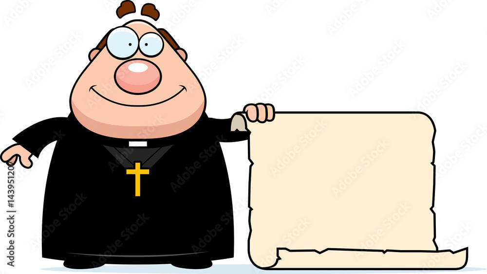 Cartoon Priest Sign Stock Vector | Adobe Stock