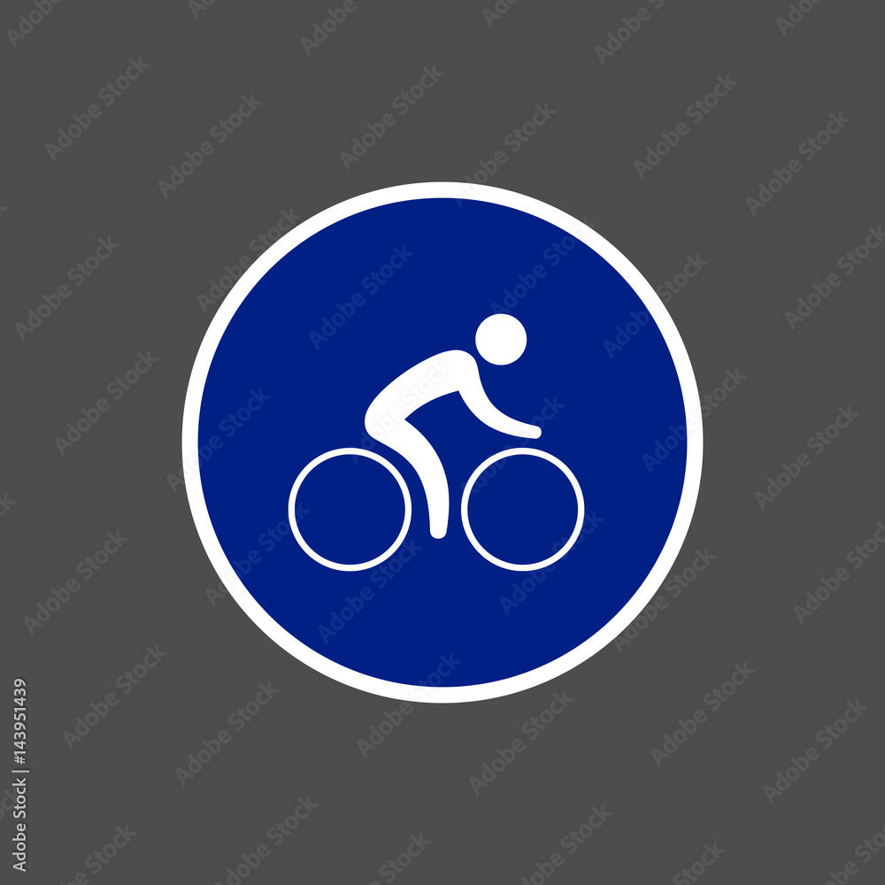 Bicycle road sign, vector isolated cyclist symbol. Stock Vector | Adobe ...