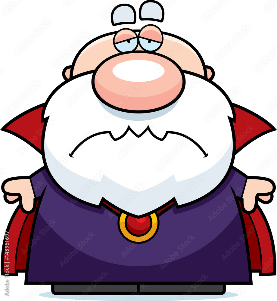 Cartoon Sad Wizard Stock Vector | Adobe Stock