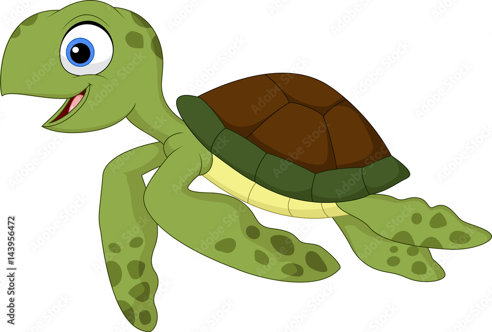 Cartoon turtle isolated on white background Stock Vector | Adobe Stock
