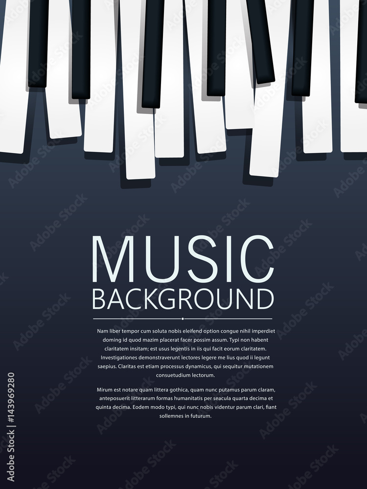 Piano music background Stock Vector | Adobe Stock