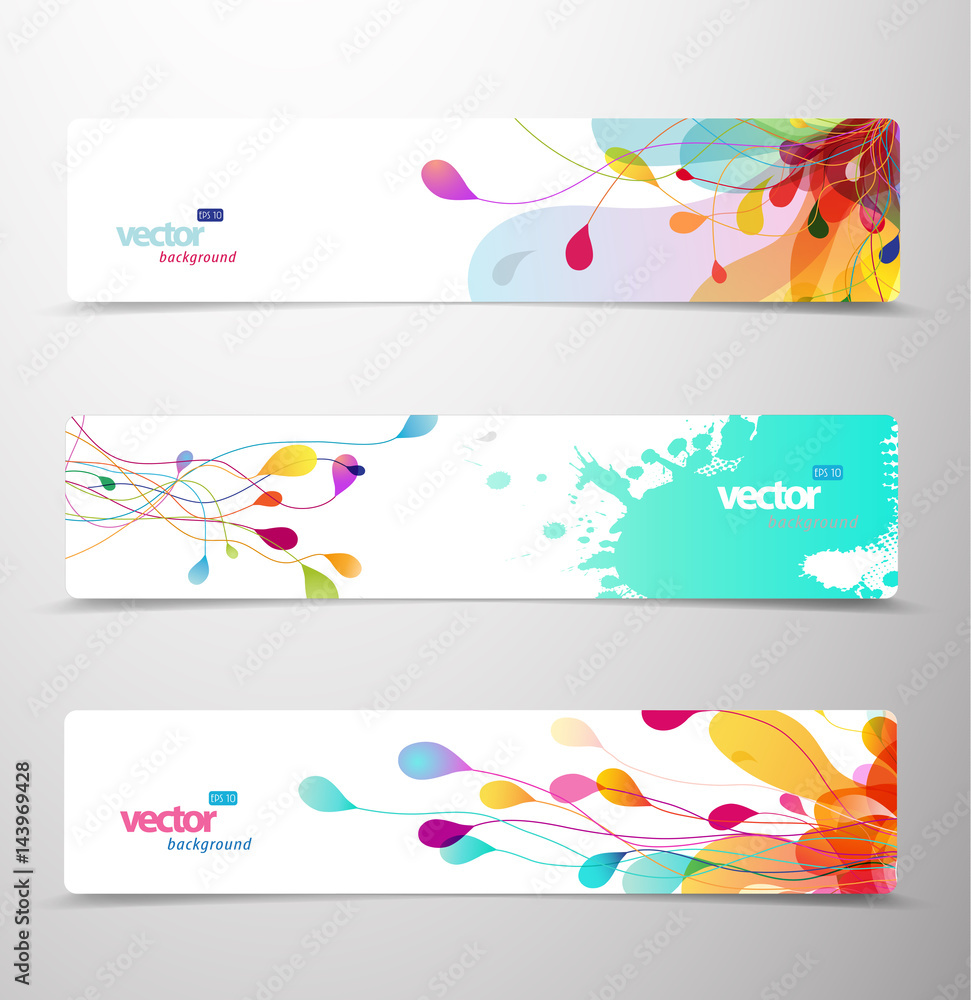 Set of abstract colorful headers. Stock Vector | Adobe Stock