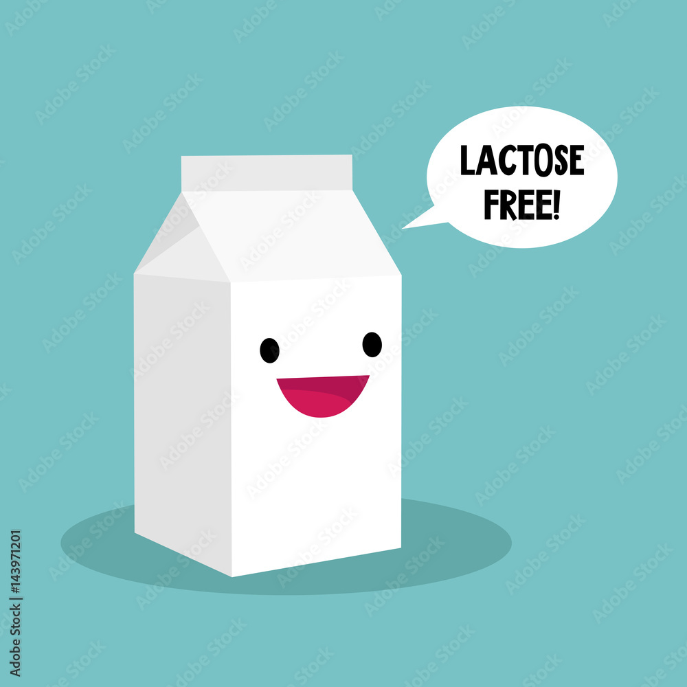 a carton of lactose free milk / flat editable vector illustration, clip ...