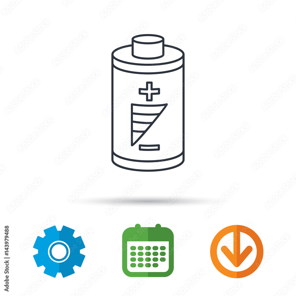 Battery icon. Electrical power sign. Rechargeable energy symbol ...