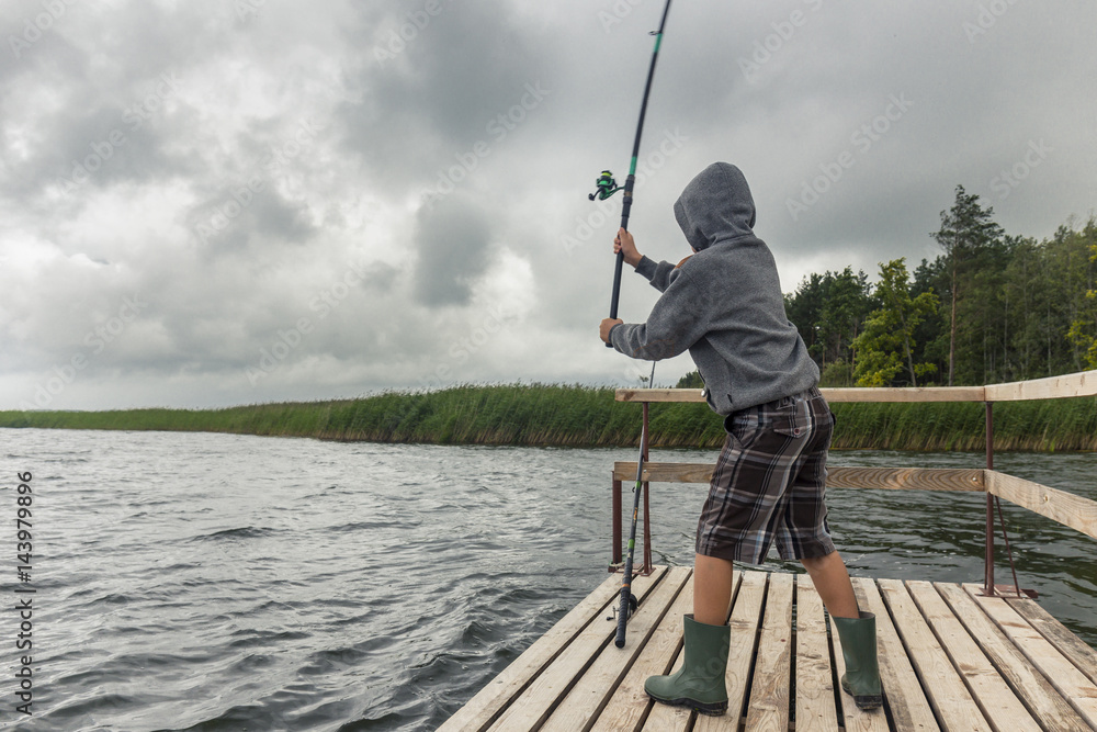 Teen Boy Fishing