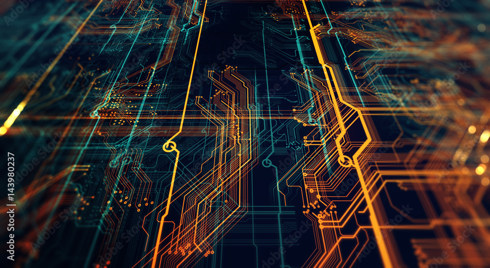 Printed circuit board futuristic server/Circuit board futuristic server ...