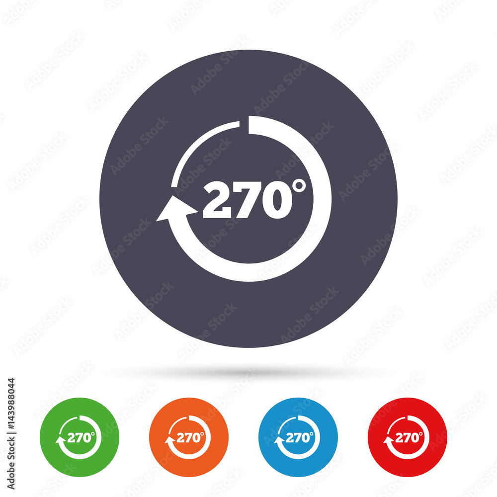Vecteur Stock Angle 270 degrees sign icon. Geometry math symbol ...