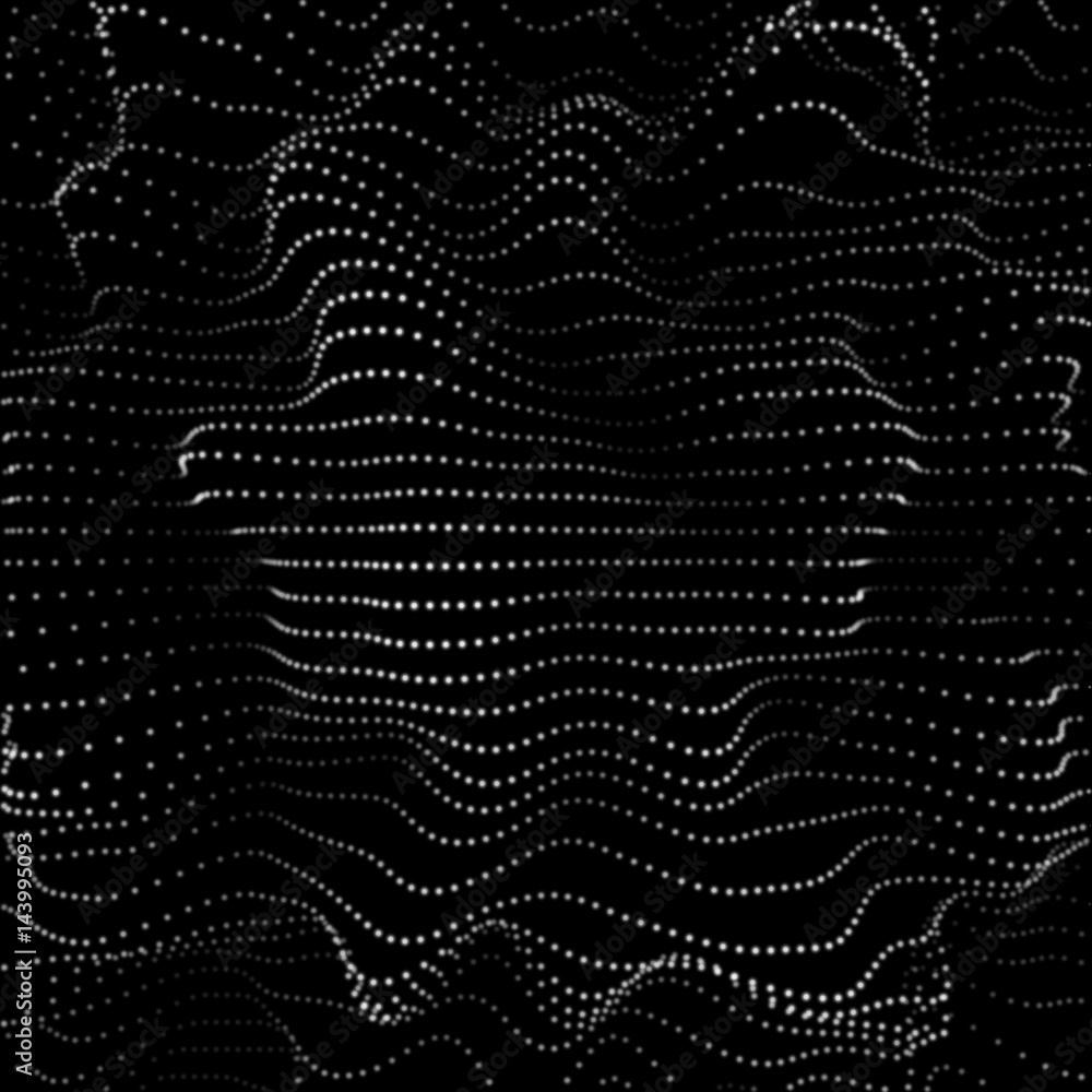 Vetor de Abstract futuristic space mesh with random, chaos destroyed ...