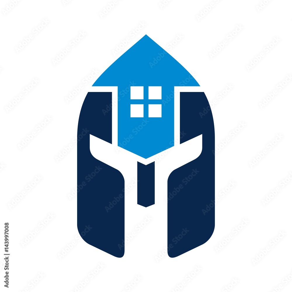 helmet and home symbol. logo vector. Stock Vector | Adobe Stock