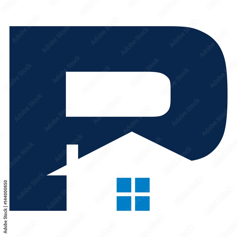letter P and symbol of roof. logo vector. Stock Vector | Adobe Stock