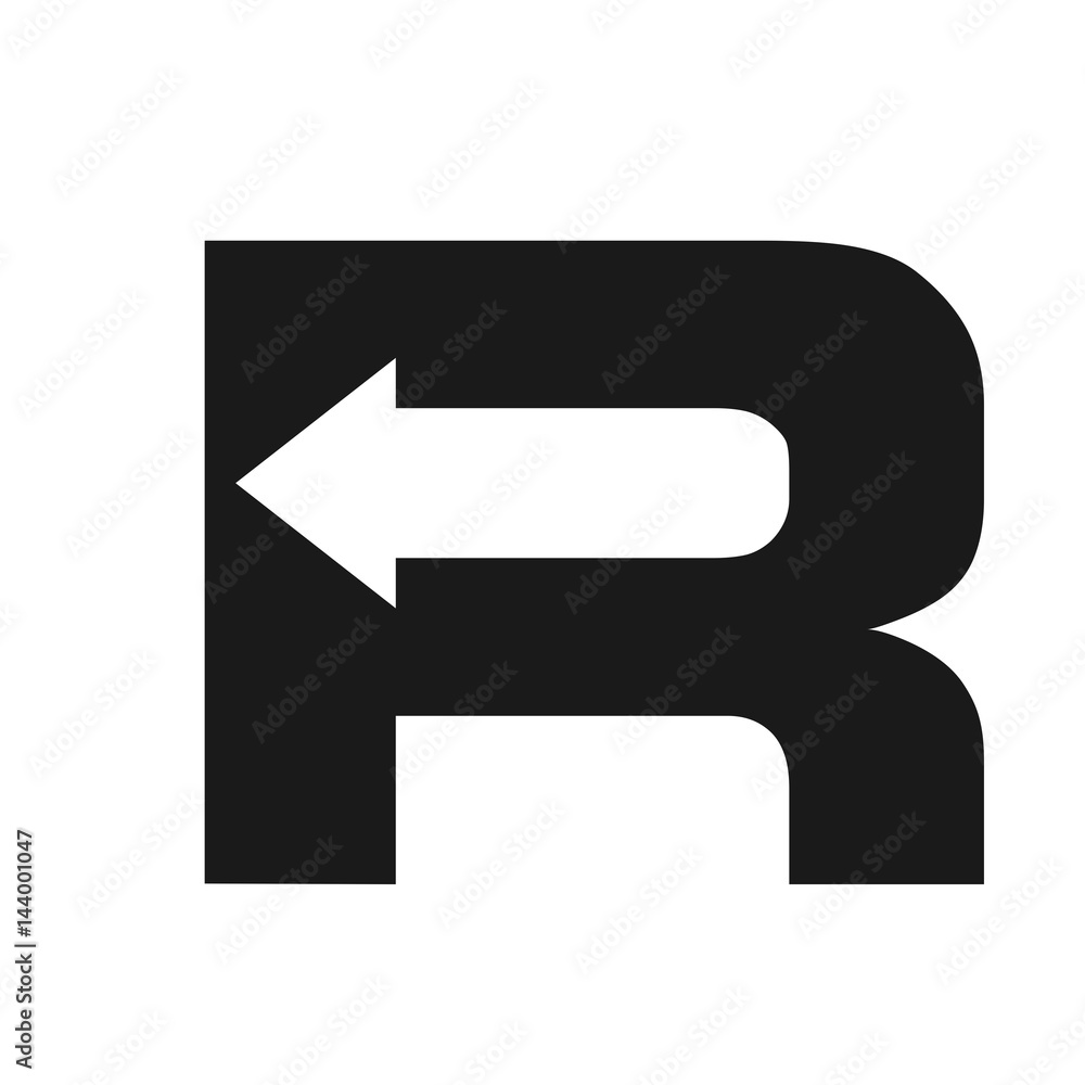 letter R with arrow symbol. logo vector. Stock Vector | Adobe Stock