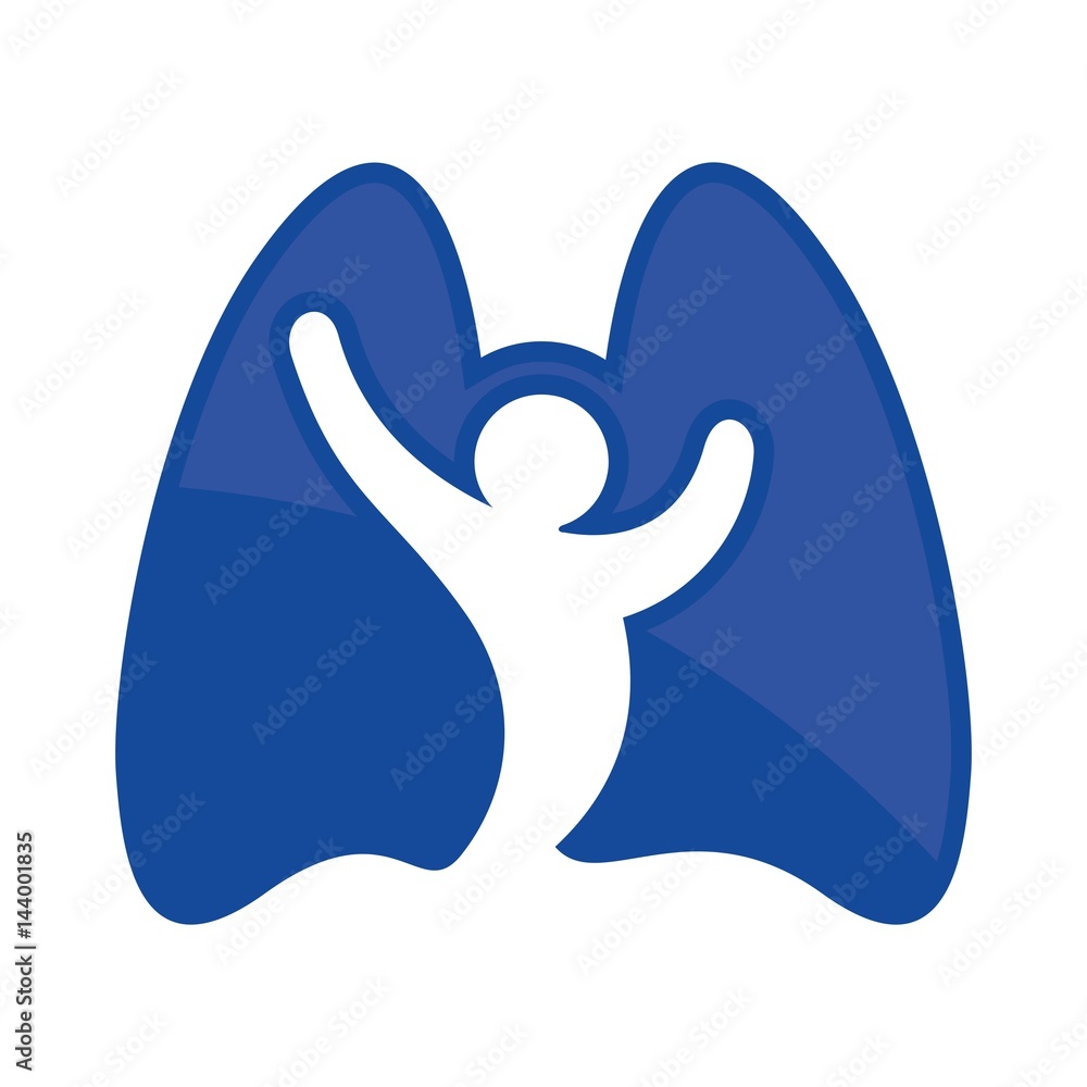 lung logo vector. healthy lung icon. healthy person symbol. Stock ...
