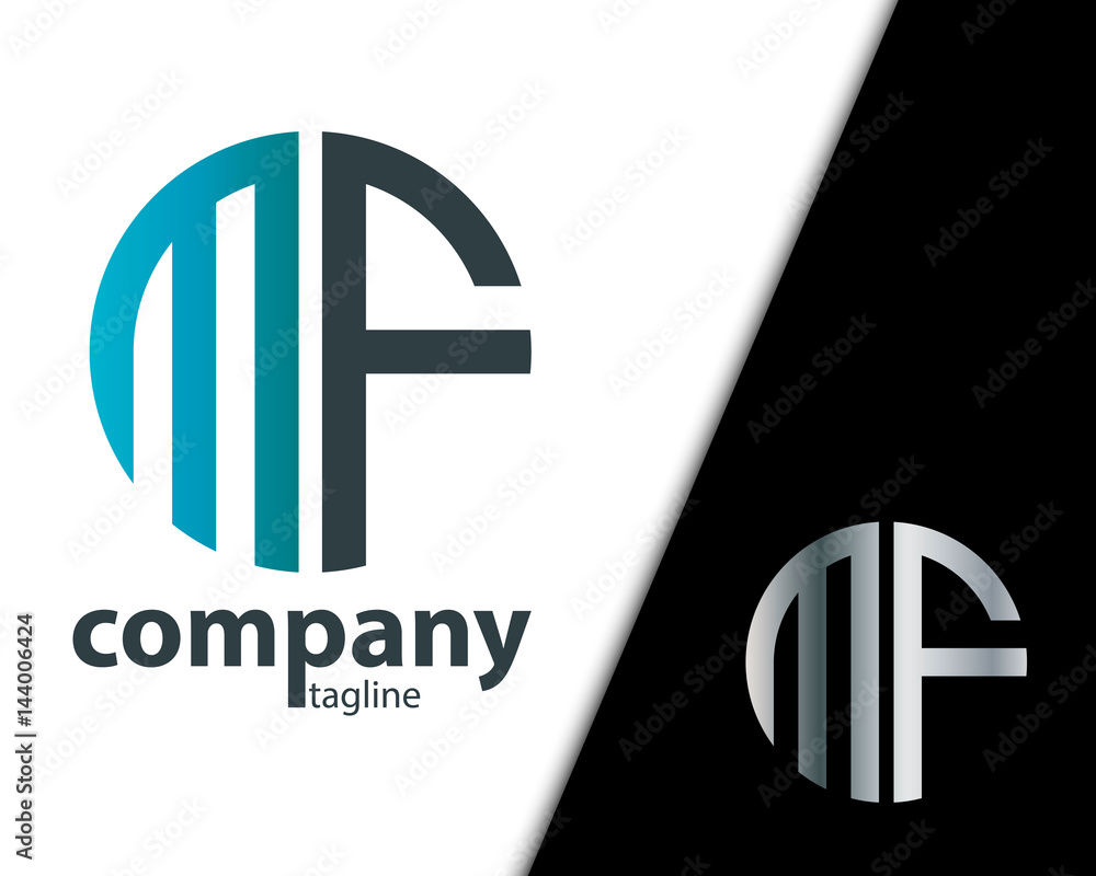 Initial Letter MF With Linked Circle Logo Stock Vector | Adobe Stock
