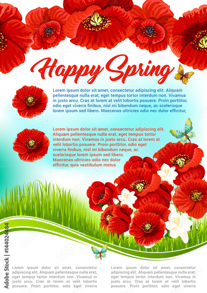 Vecteur Stock Vector poster for happy spring holiday greetings | Adobe ...