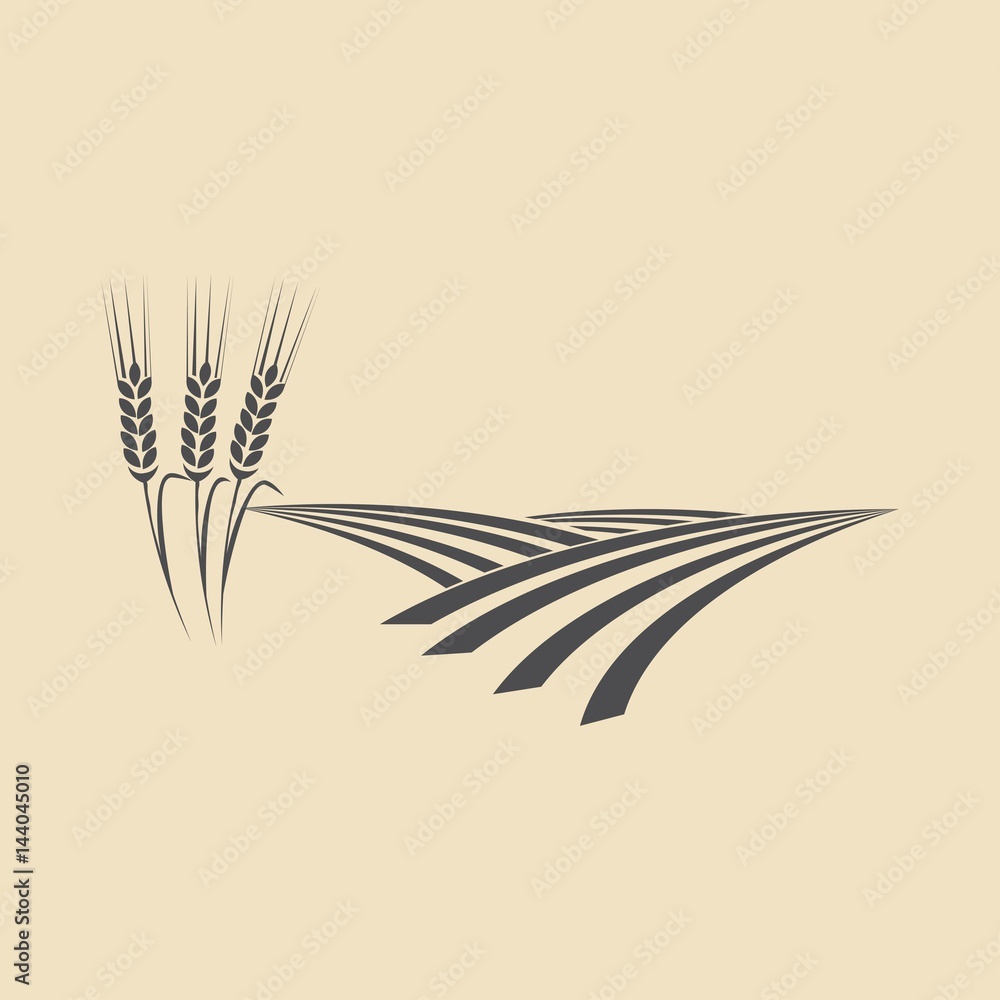 Wheat field icon Stock Vector | Adobe Stock