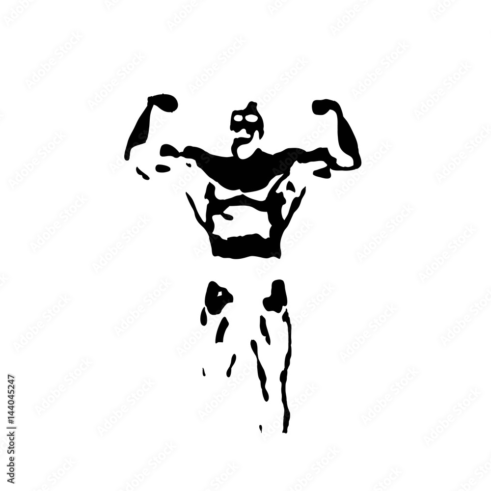 Muscle man - Bodybuilder. Vector illustration Stock Vector | Adobe Stock