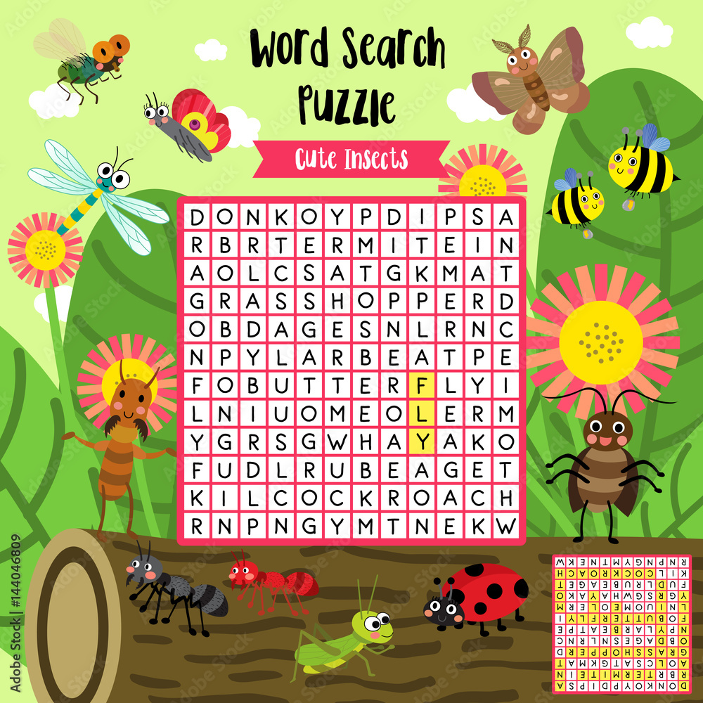 Insect Word Search Worksheet