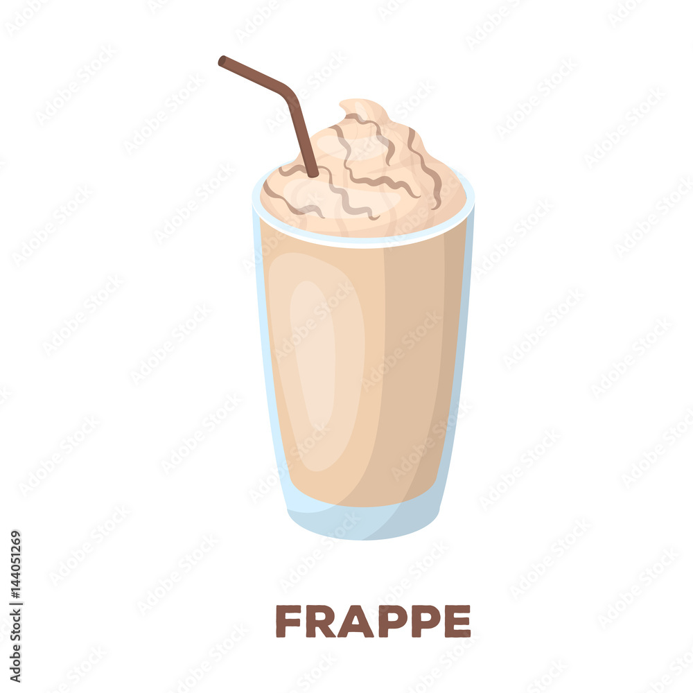 A glass of frappe.Different types of coffee single icon in cartoon ...