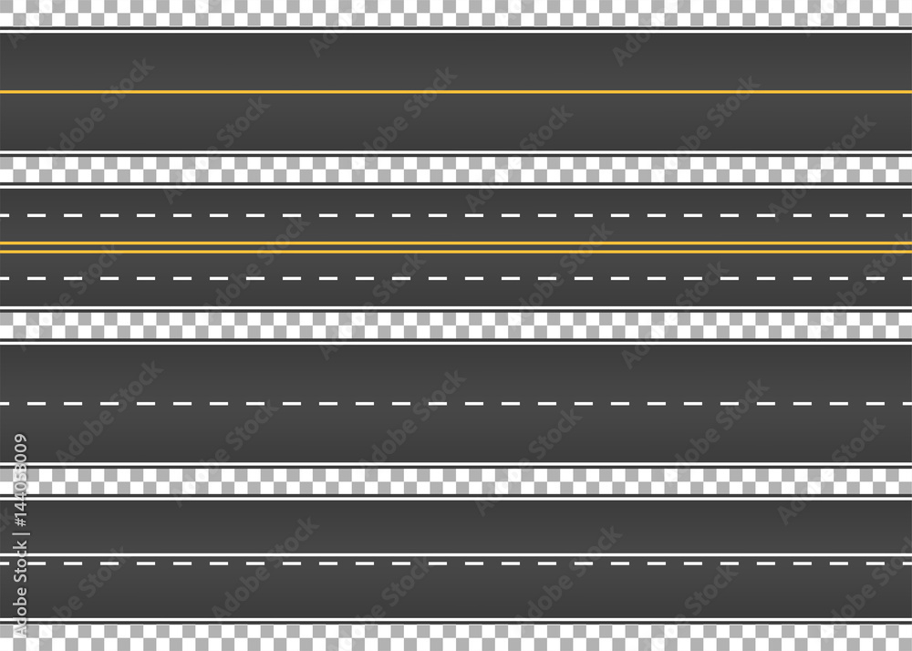 Road, street with asphalt. Highway. Way for transport. Isolated ...