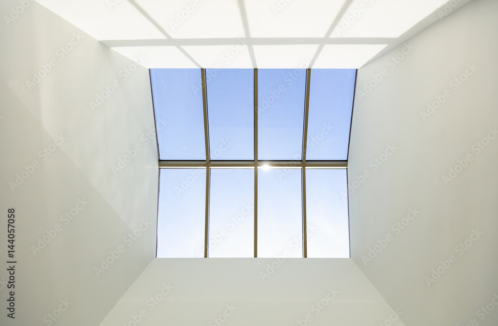 Blue sky and skylight window Stock Photo | Adobe Stock