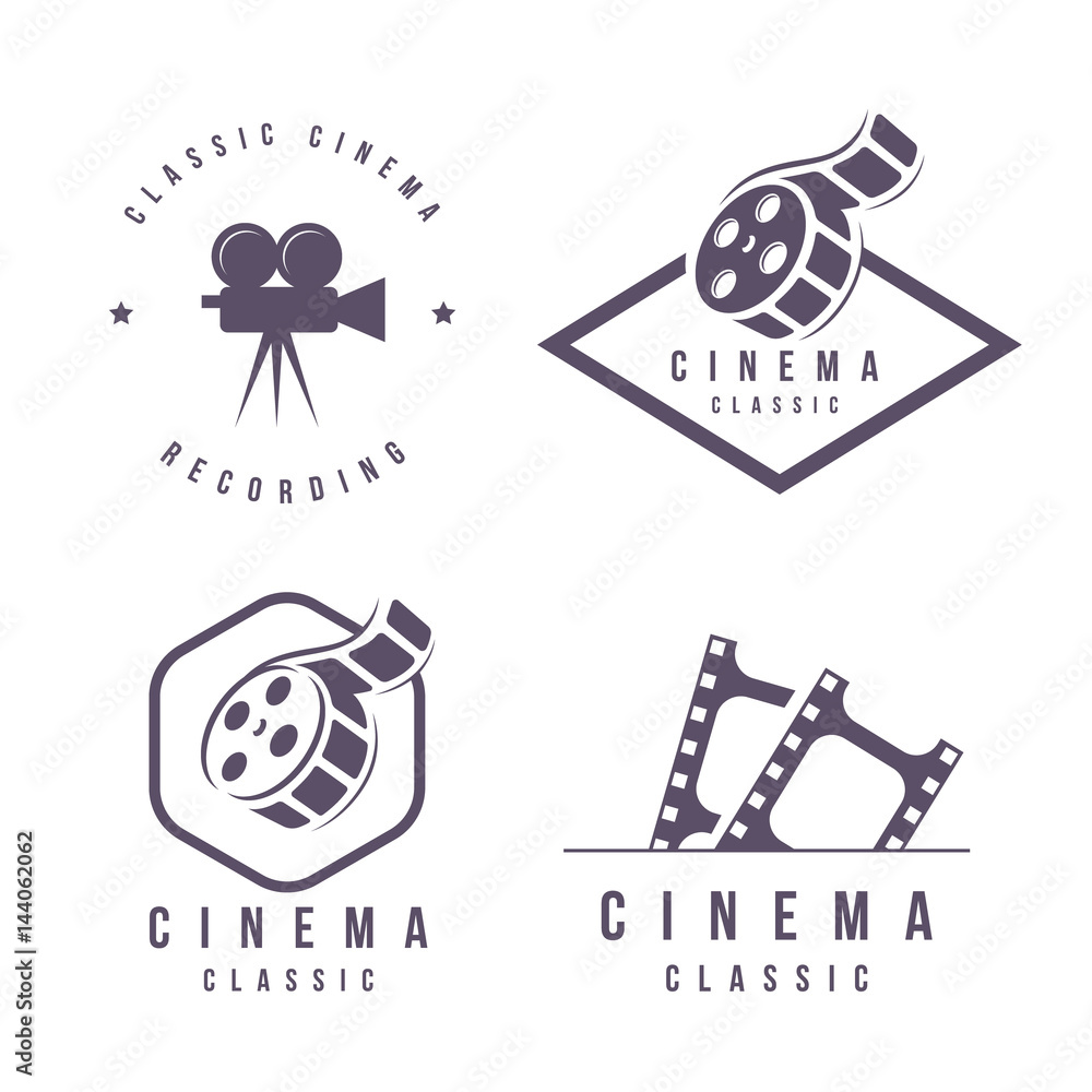 cinema labels emblem logo design element isolated on white background ...