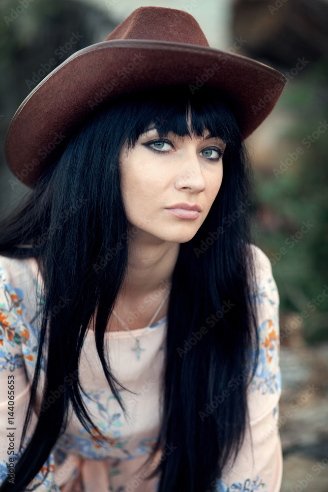 A true country girl closeup foto de Stock | Adobe Stock