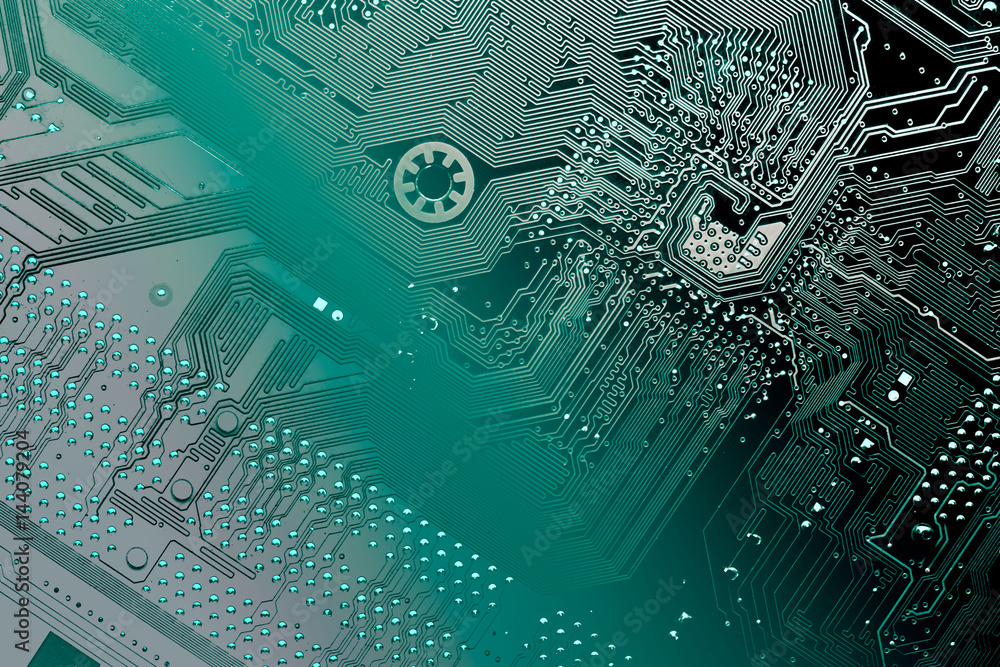 Circuit board. Electronic computer hardware technology. Motherboard ...