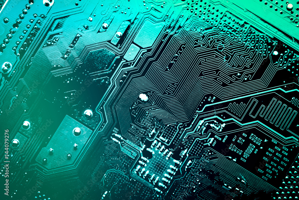 Circuit board. Electronic computer hardware technology. Motherboard ...