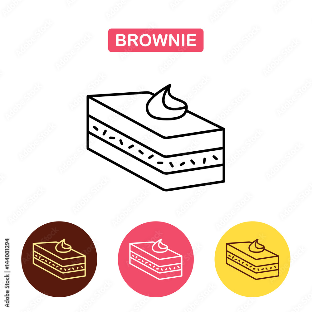 Desserts. Brownie cake icon. Stock Vector | Adobe Stock