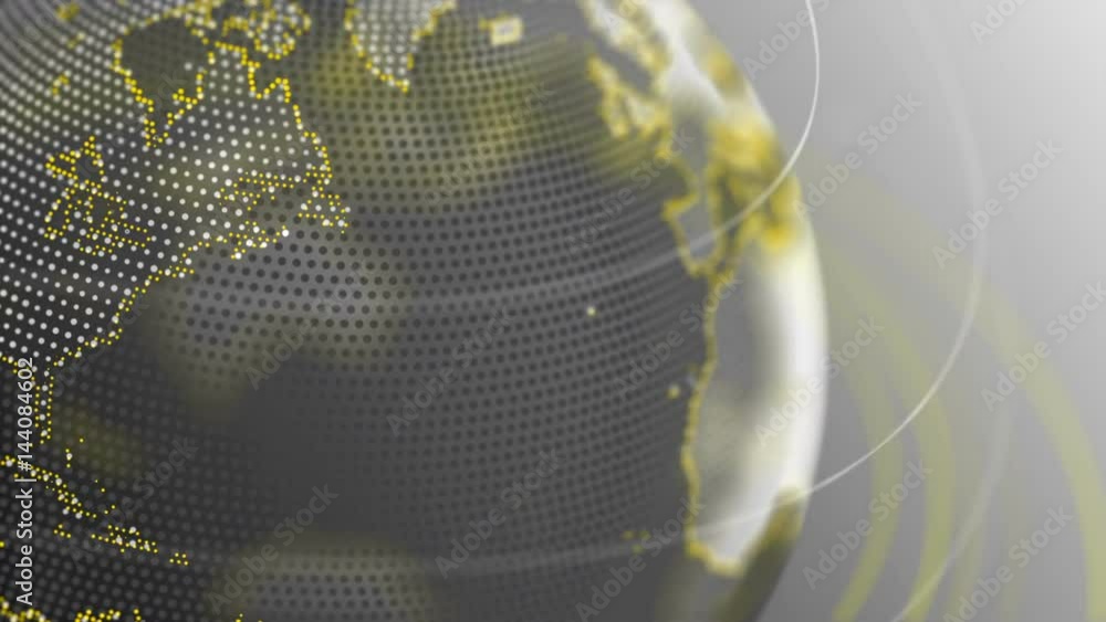 Digital Planet Earth Loop 2D: 360 degrees rotating globe made of dots ...