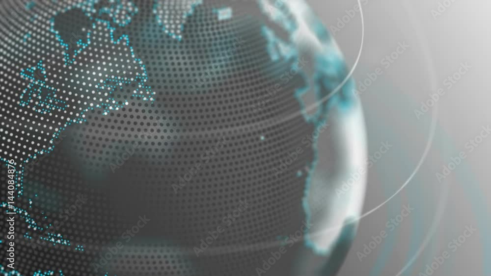 Digital Planet Earth Loop 2A: 360 degrees rotating globe made of dots ...