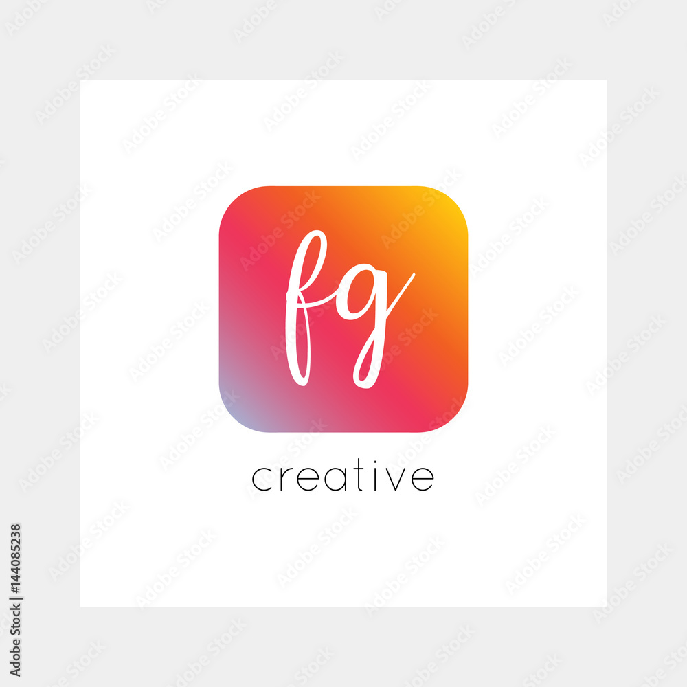 FG logo, vector. Useful as branding, app icon, alphabet combination ...