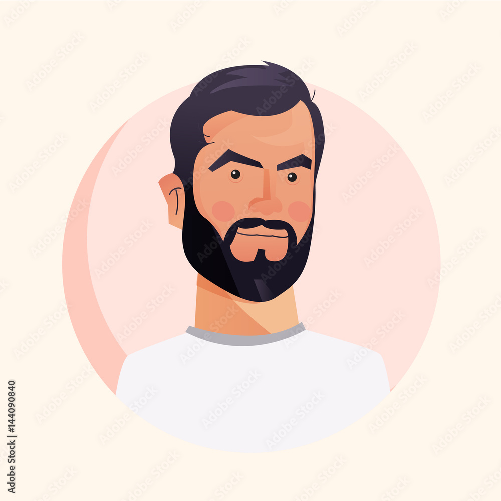 Simple avatar collection. Flat cartoon style faces. Vector illustration ...